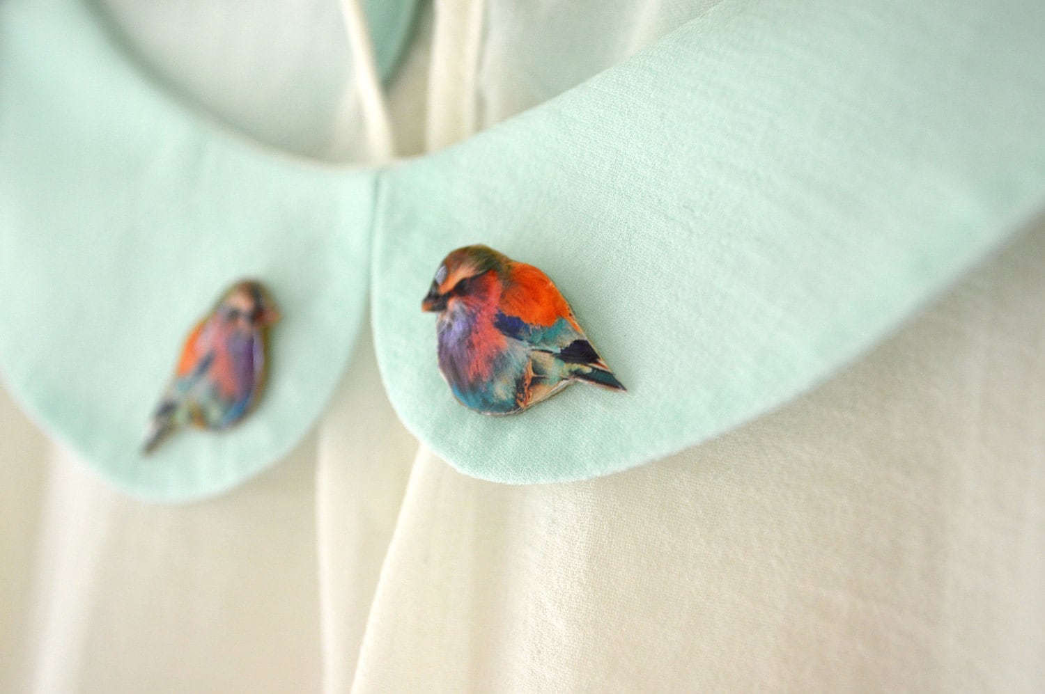 Birds , Animal Brooch , Wood Bird Brooch , Colorful Bird , Bird Pin ...