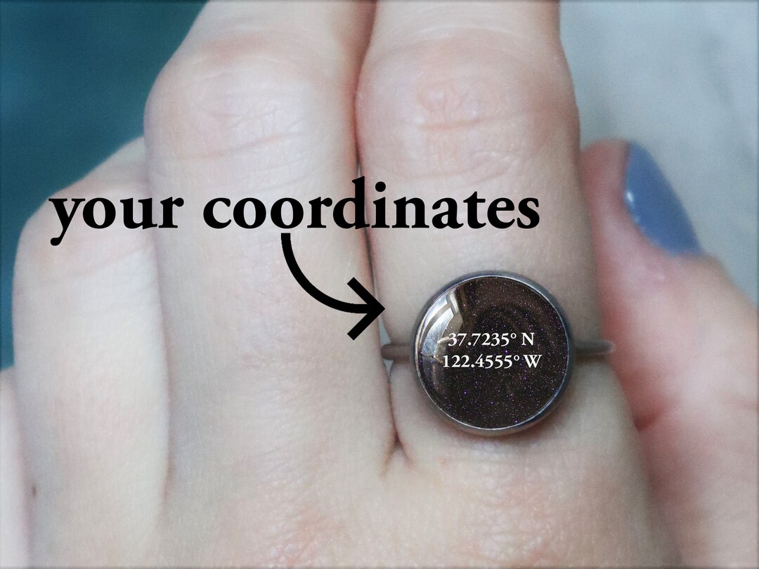 Coordinates Ring , Coordinates Jewelry , Custom Coordinates ...