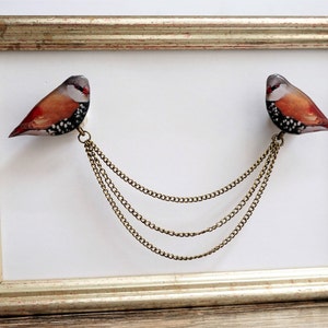 Bird Lover Gift , Bird Jewelry , Collar Chain , Sweater Clip , Collar ...