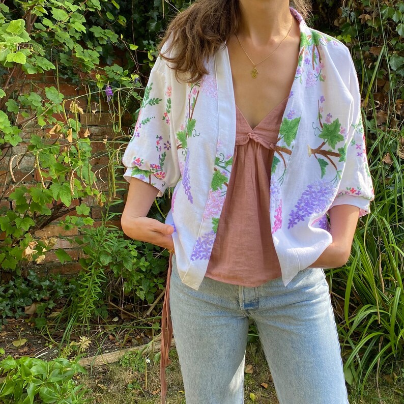 Repurposed Embroidered Tablecloth Blouse /jacket - Etsy
