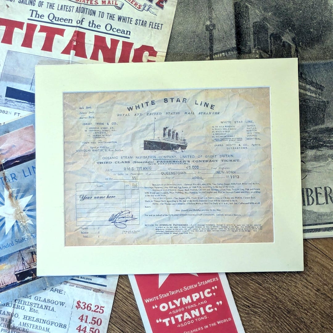 Reproduction Titanic Ticket (customisable) - Etsy