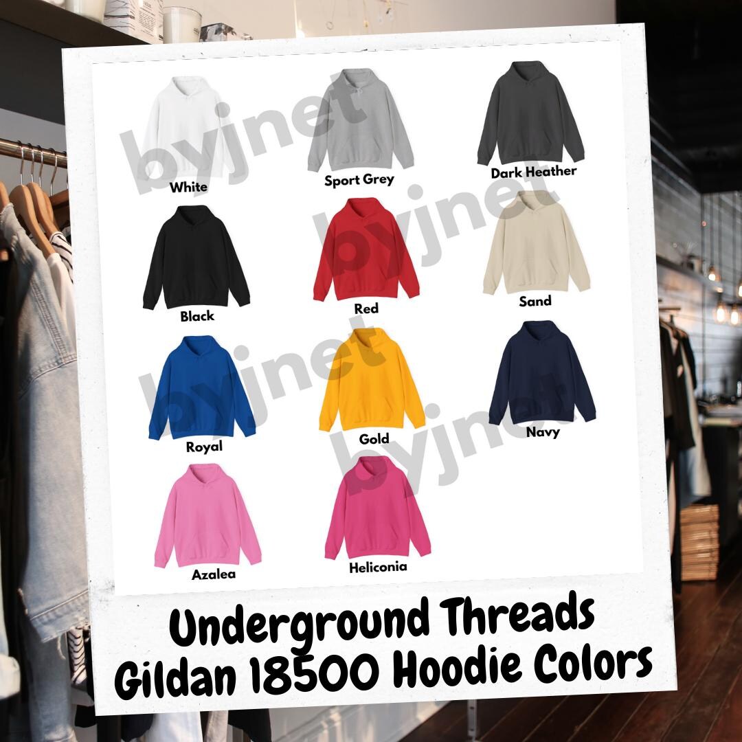 2024 Underground Threads Digital Printify Hoodie Color Chart, Gildan ...