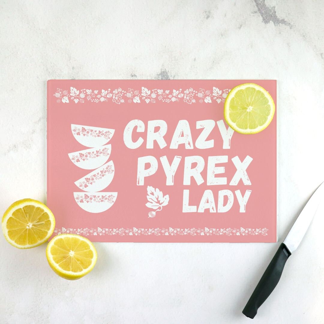 Large Pyrex GOOSEBERRY Glass CUTTING BOARD, Pyrex Themed Kitchen Decor ...