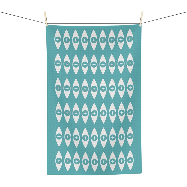 Pyrex Teal Eyes WAFFLE WEAVE Dish Towels, Pyrex Themed Gift, Atomic Cat ...