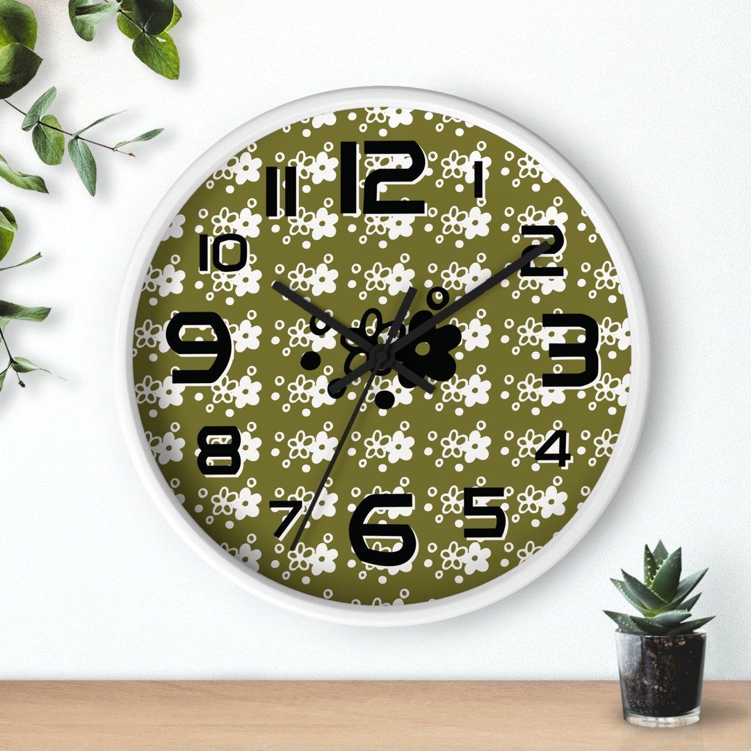 Pyrex Spring BLOSSOM Pattern WALL CLOCK, Kitchen Clock, Pyrex Decor ...