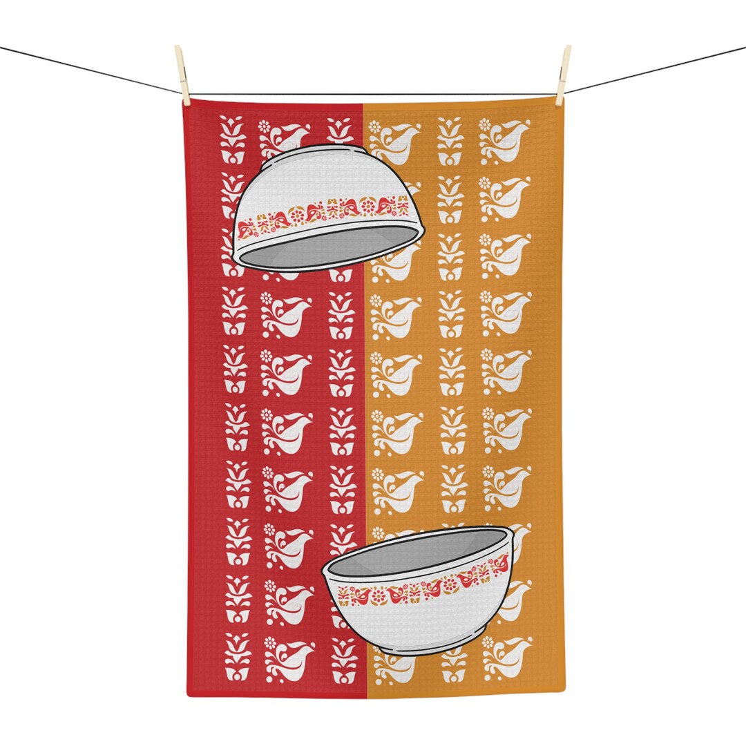 Pyrex Friendship WAFFLE WEAVE Dish Towels, Pyrex Themed Gift ...