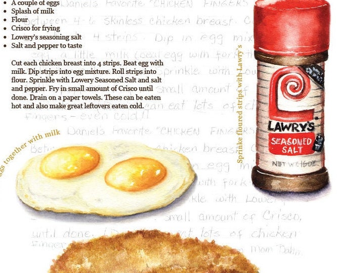 Illustrated Custom Recipe Created for Your Favorite Family | Etsy