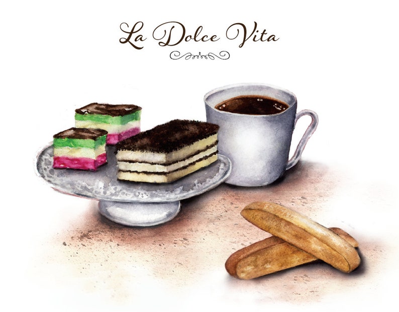 La Dolce Vita, the Sweet Life With Espresso, Italian Tri-colored Cakes ...