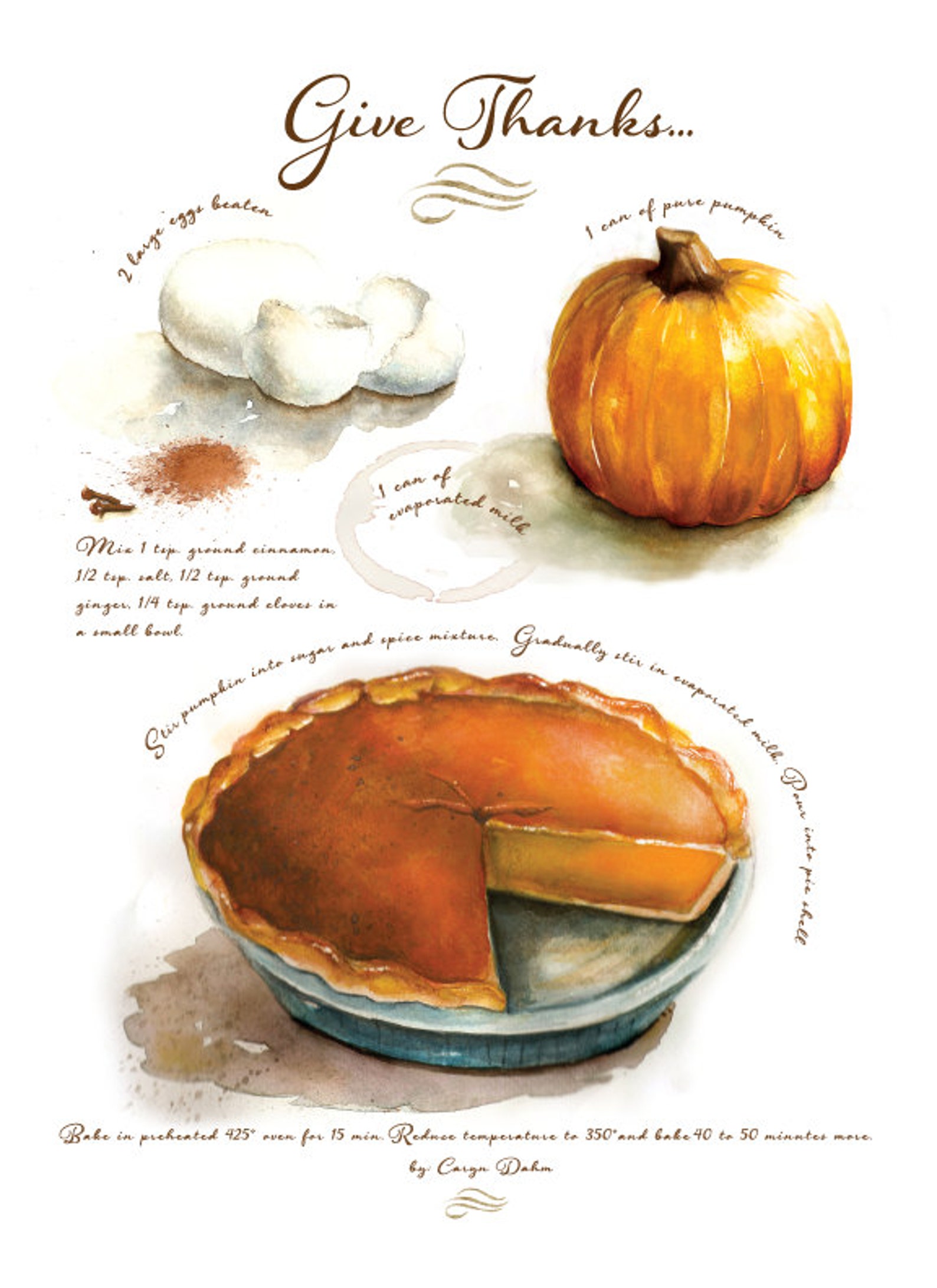 Illustrated Family Recipe, Custom Food Illustration, Family Recipe ...