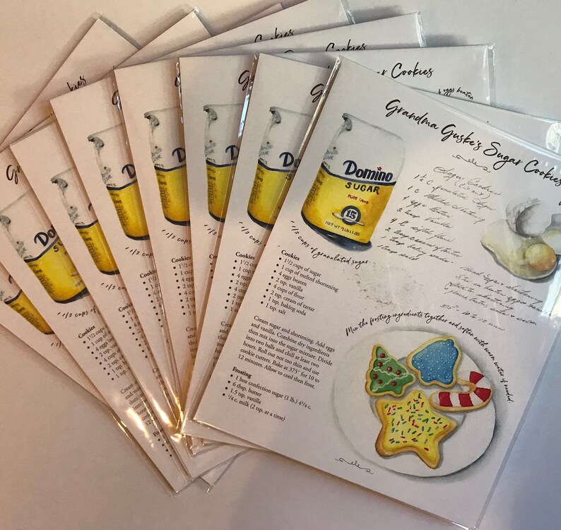 Illustrated Custom Recipe Created for Your Favorite Family - Etsy