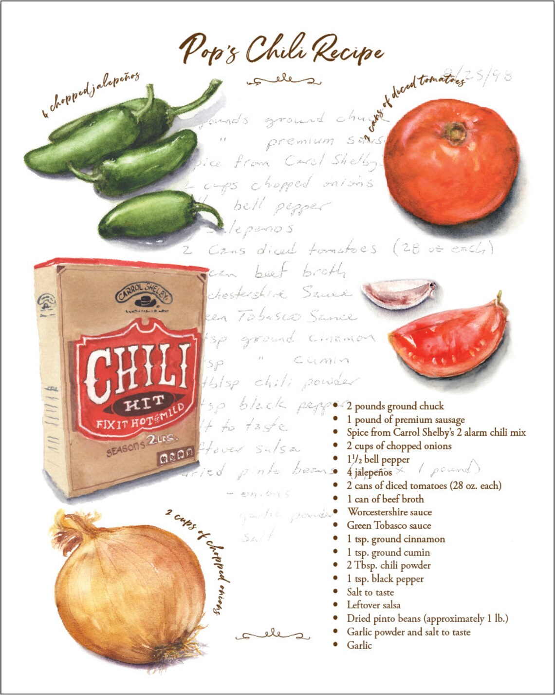 Custom Recipe Artwork , Favorite Family Recipe, Culinary Art, Recipe ...