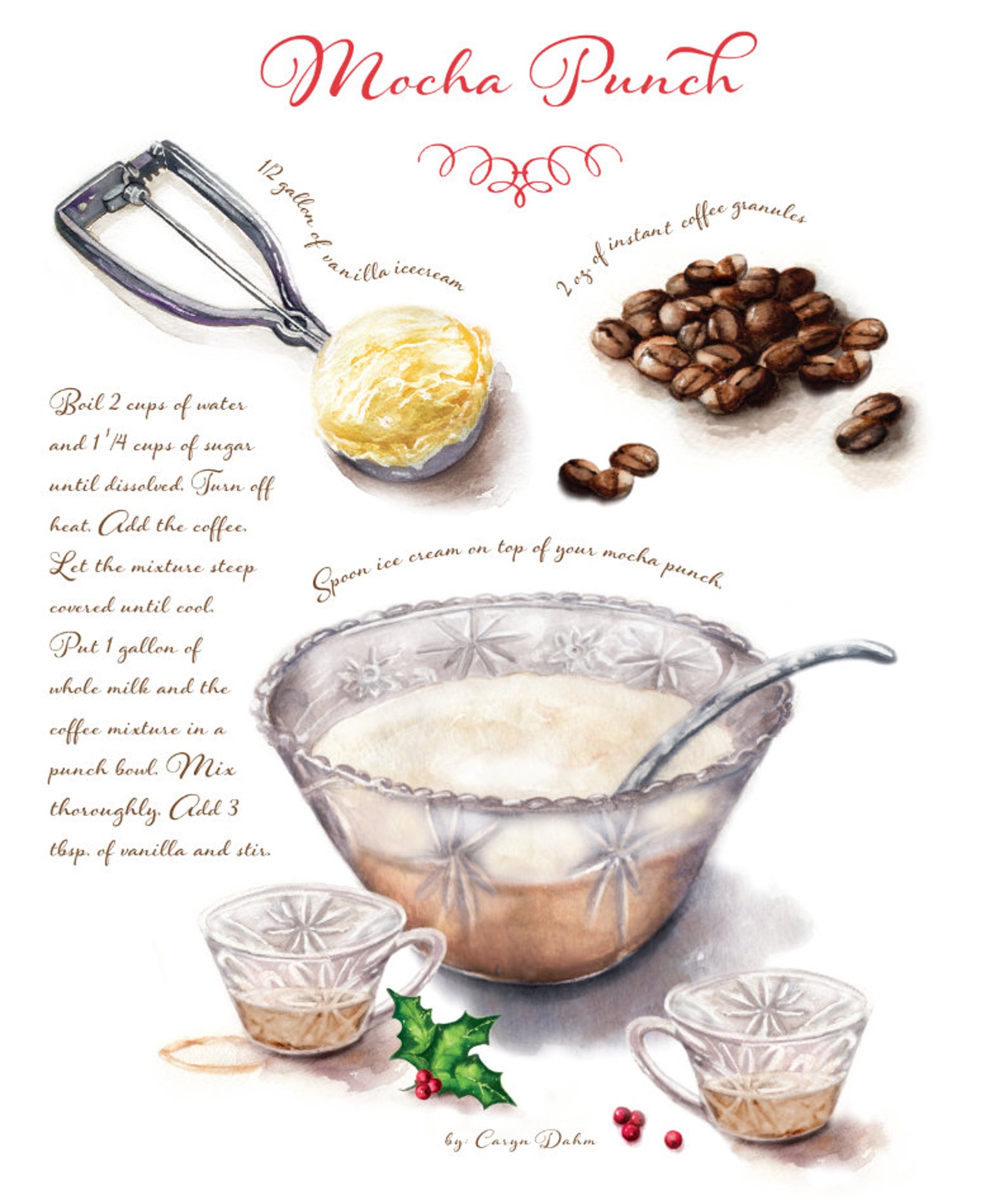 Illustrated Family Recipe, Custom Food Illustration, Family Recipe ...