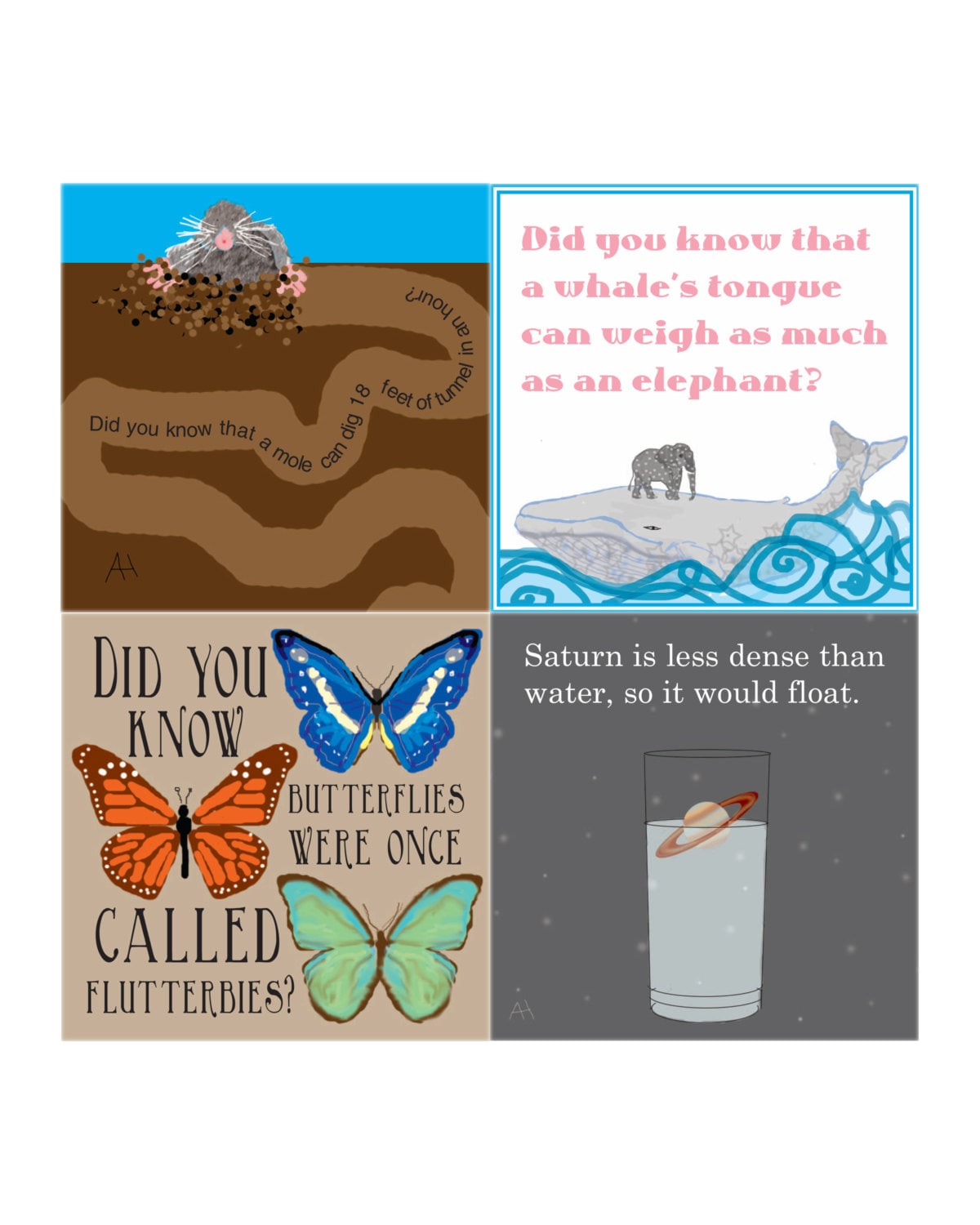 Lunch Note Fun Facts Set #1 - Printable Pdf File - Etsy