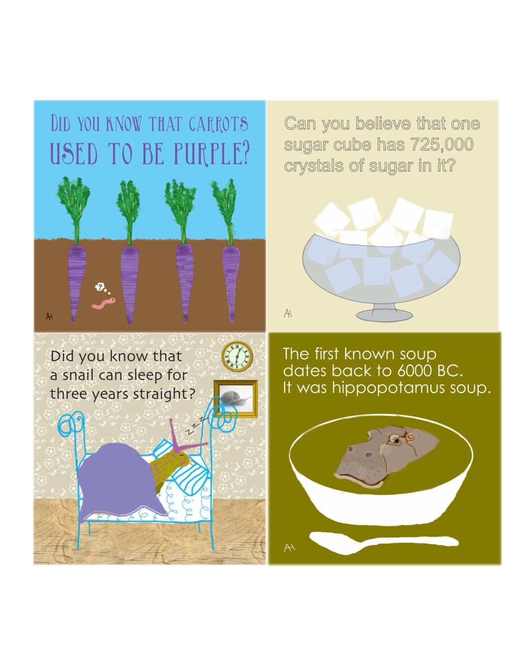 Lunch Note Fun Facts Set #4 - Printable Pdf File - Etsy