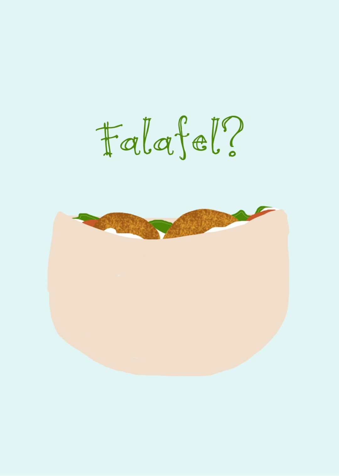 Funny Falafel Get Well Printable Card - Etsy