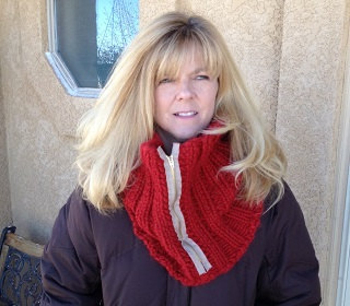 Zipper Ribbed Cowl Loom Knit Pattern - Etsy