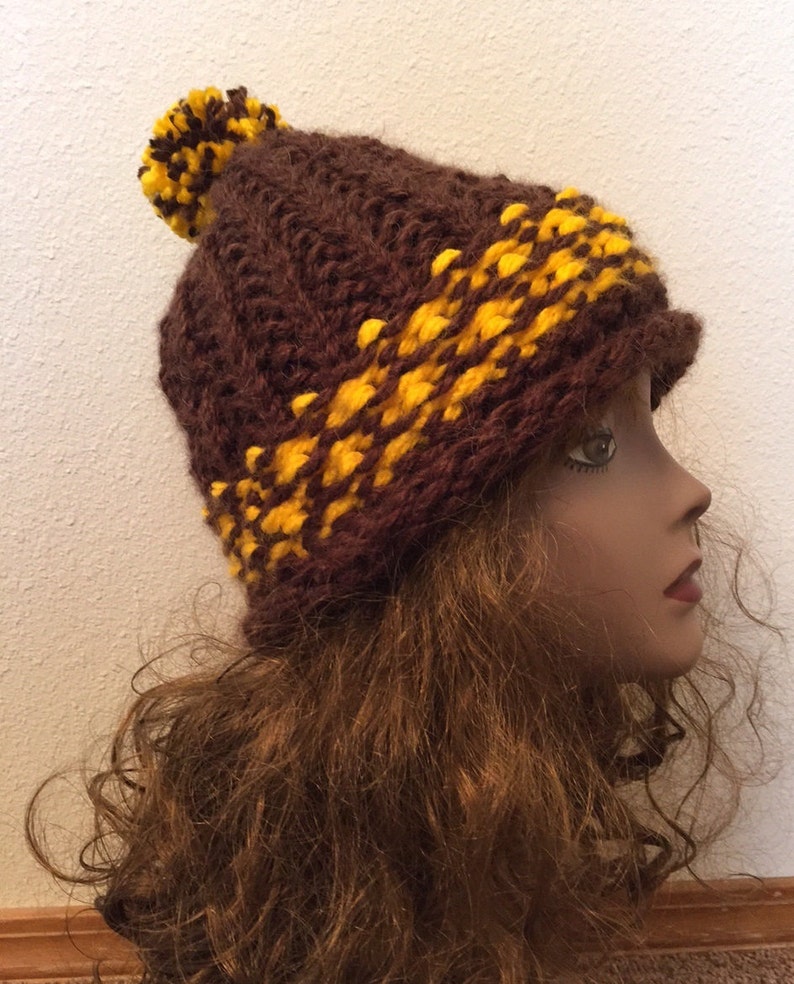 Color Block Hat a Loom Knit Pattern | Etsy