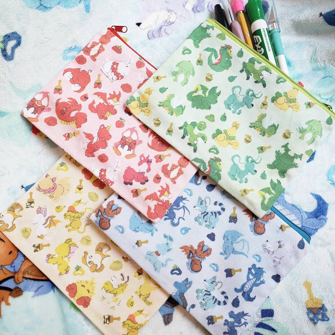 7in X 5.5in Canvas Zipper Pouch - Virtual Pets Nostalgia - READY TO ...