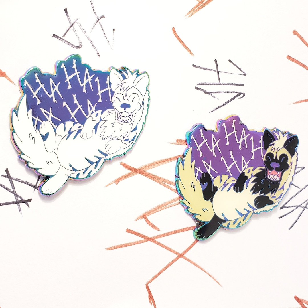 Striped Hyena Rainbow Metal Pin - Soft Enamel With Epoxy Coat - LIMITED ...