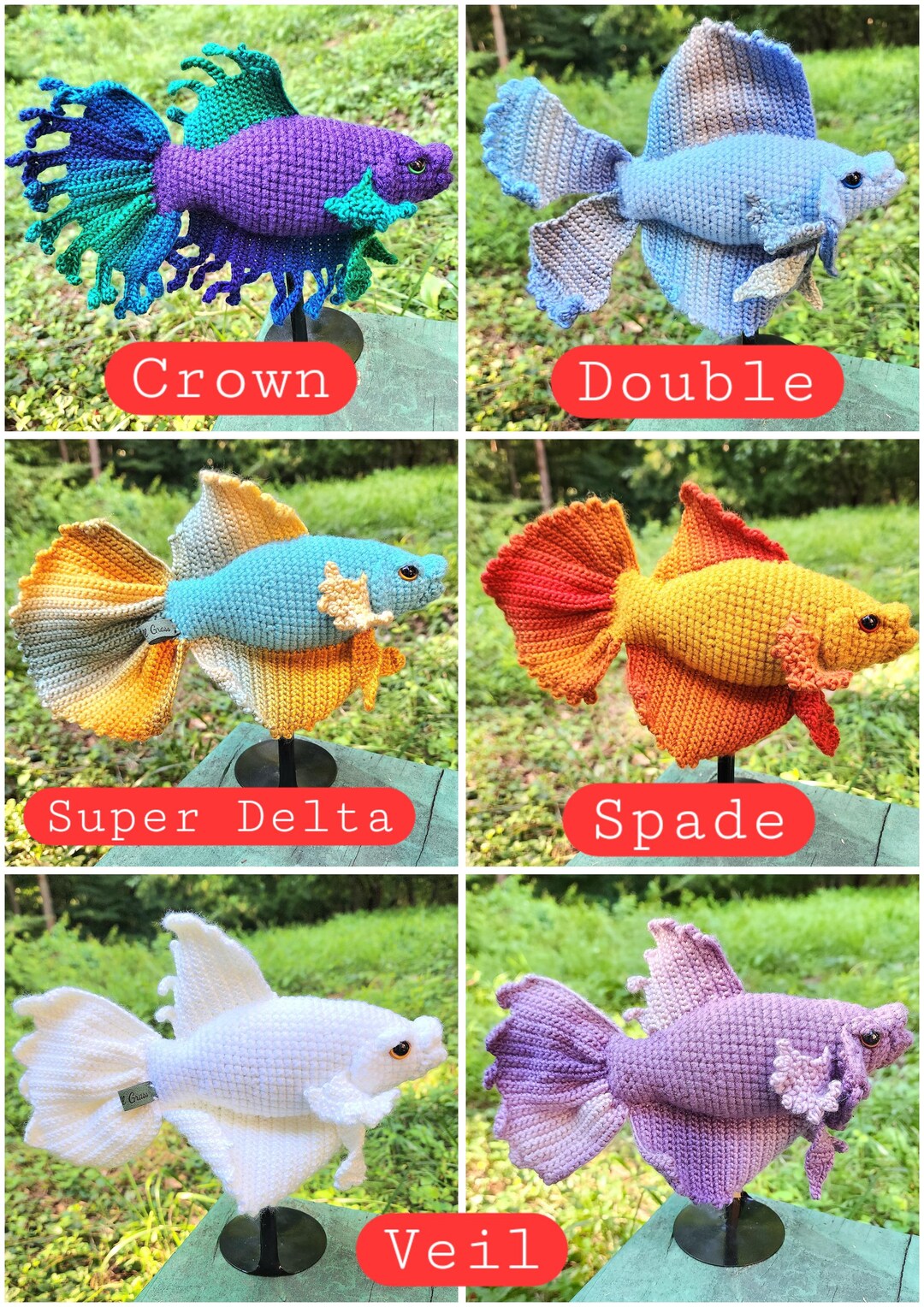 Ready to Ship! - Betta Fish Amigurumi (crochet Plush / Stuffed Toy ...