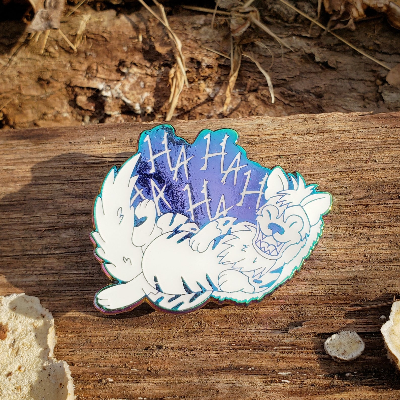 Striped Hyena Rainbow Metal Pin - Soft Enamel With Epoxy Coat - LIMITED ...