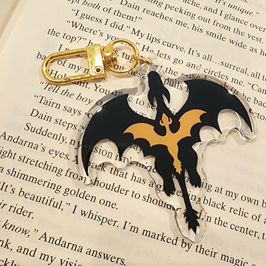 Fourth Wing Inspired Tairn and Andarna Tattoo - 2.5in Acrylic Charm Key ...