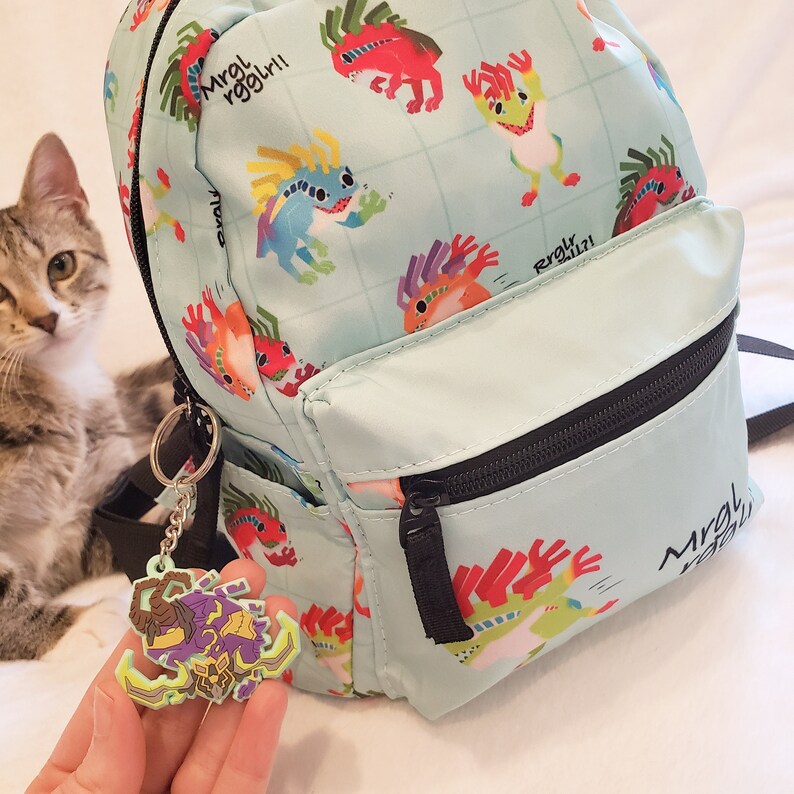 Geometric Murloc Mini Canvas Backpack Purse READY TO SHIP - Etsy