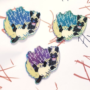 Striped Hyena Rainbow Metal Pin - Soft Enamel With Epoxy Coat - LIMITED ...