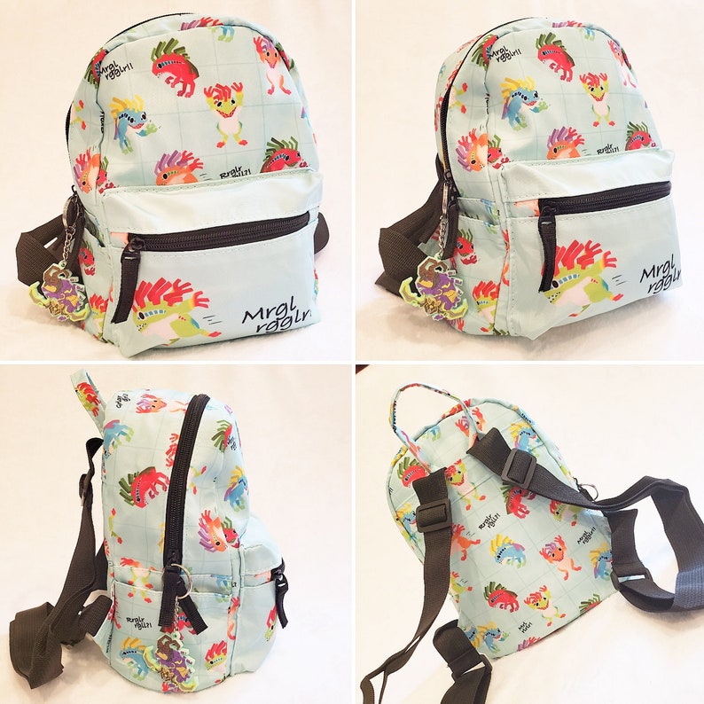 Geometric Murloc Mini Canvas Backpack Purse READY TO SHIP - Etsy