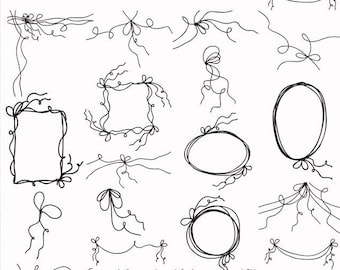 Whimsical Frame Clipart Digital Doodle Frames Hand Drawn - Etsy