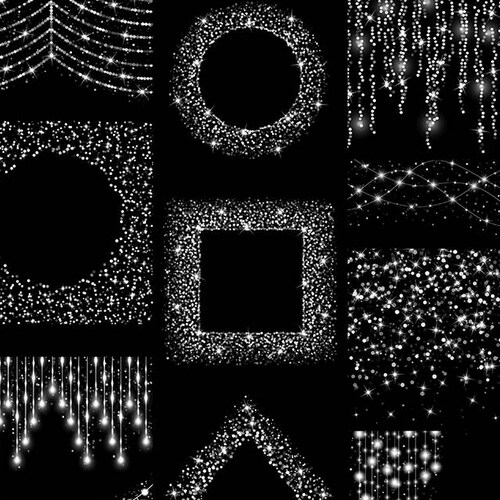 Bokeh String Lights Digital Clipart Overlay Silver Bunting - Etsy Australia