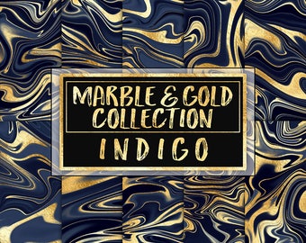 Indigo and gold | Etsy