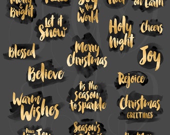 Christmas greetings chalkboard clip art word art photo | Etsy