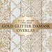Gold Glitter Damask Digital Clip Art Overlay damask glitter | Etsy