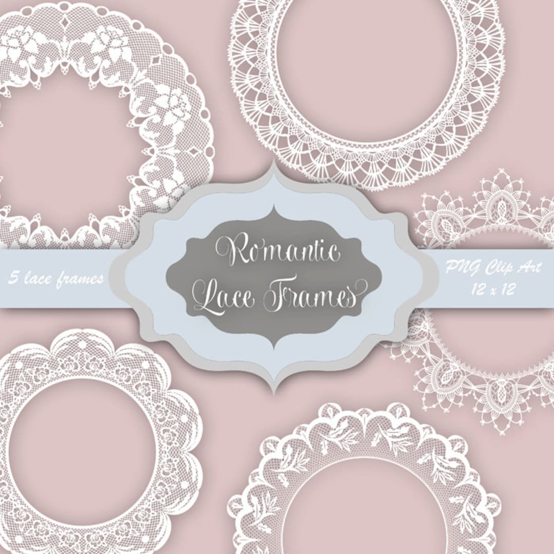 Vintage Lace Doily Frames: Transparent PNG Clip Art (digital Download ...