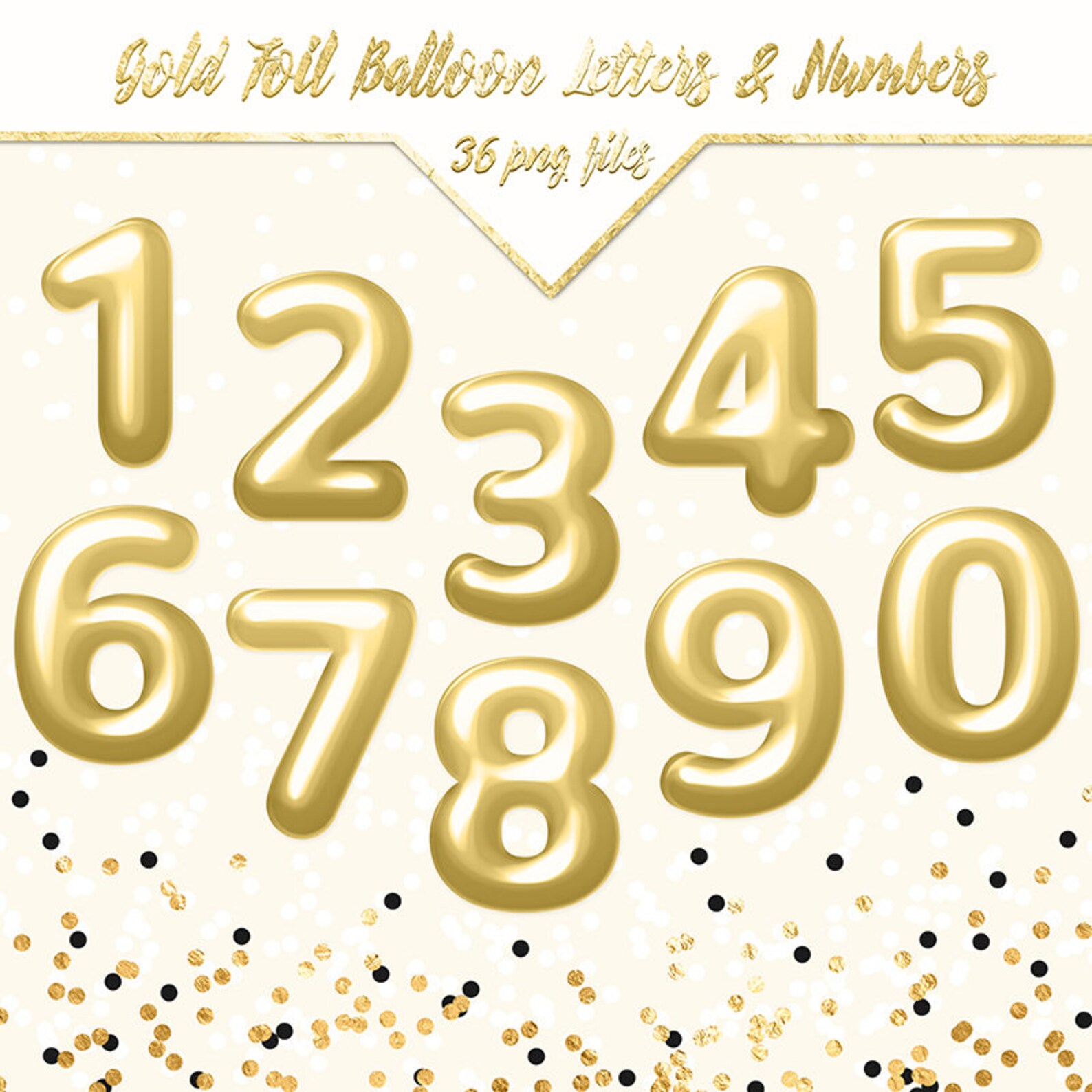 Gold Foil Balloon Letters & Numbers Alphabet Clipart Foil | Etsy