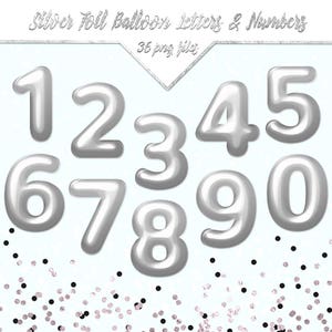 Silver Foil Balloon Letters & Numbers - Alphabet Clipart - Foil ...