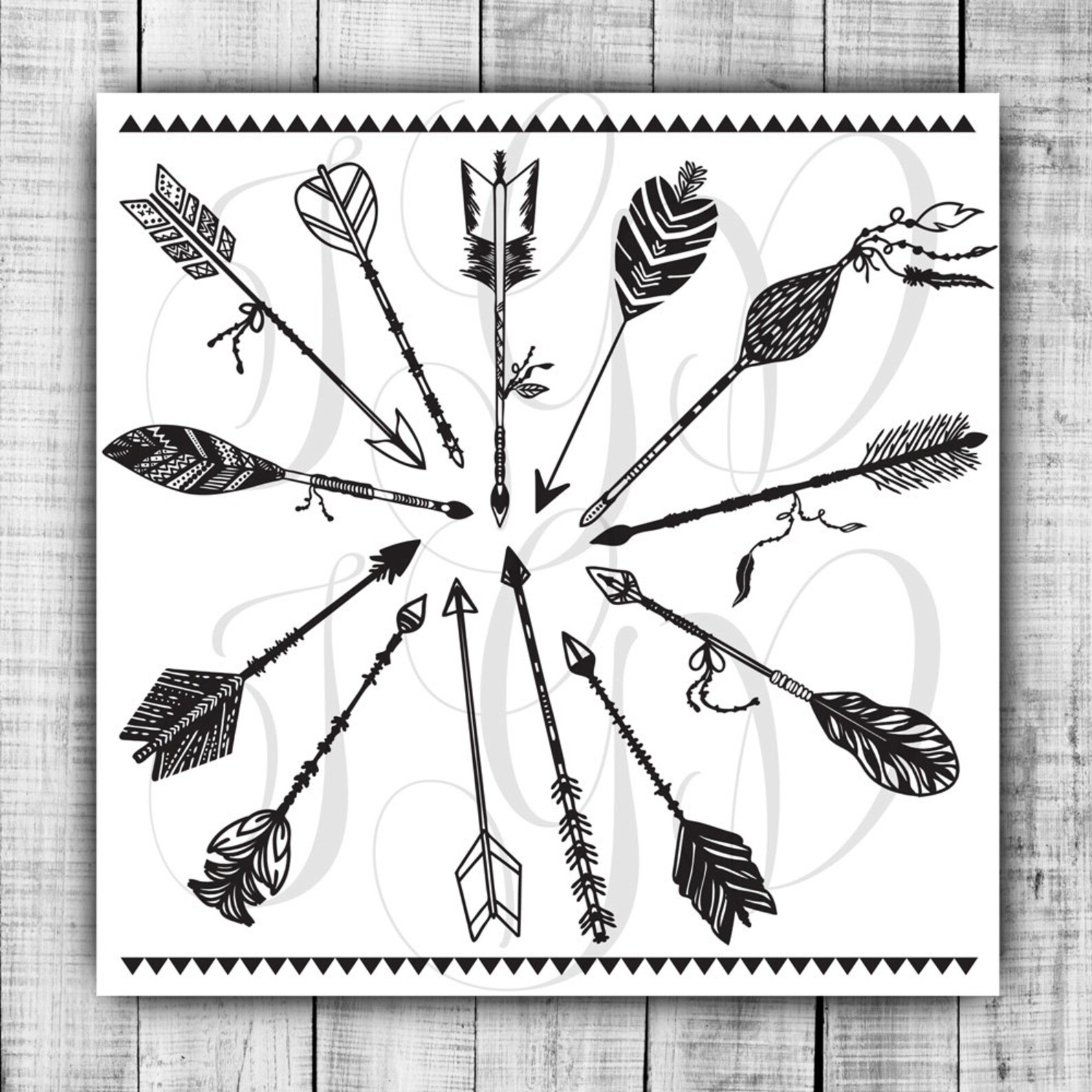 Mano dibuja flechas Tribal Azteca Digital Clip Art flechas - Etsy España