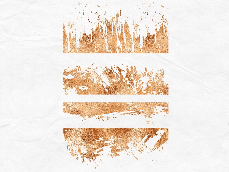Bronze Clipart Borders Overlays Brush Strokes Digital - Etsy