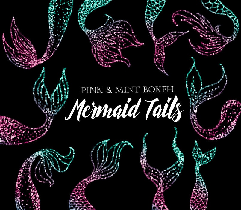 Mermaid Clipart Mermaid Tail Clipart Glitter Mermaid Overlays | Etsy