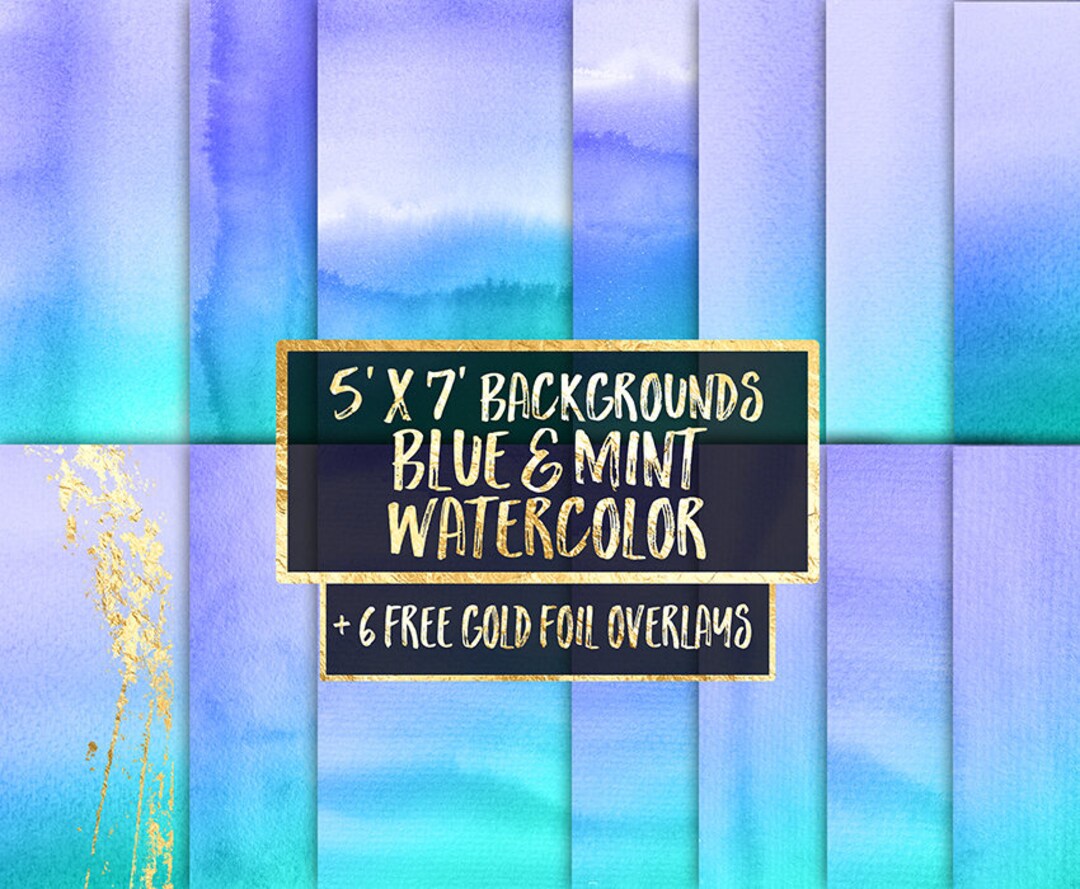 Blue Watercolor Digital Paper: Premade Watercolor Invitation ...