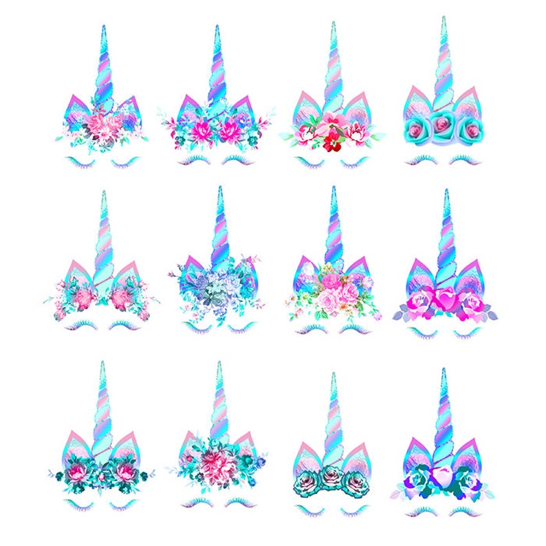 Unicorn Clipart Rainbow Unicorn unicorn face pastel fairy | Etsy