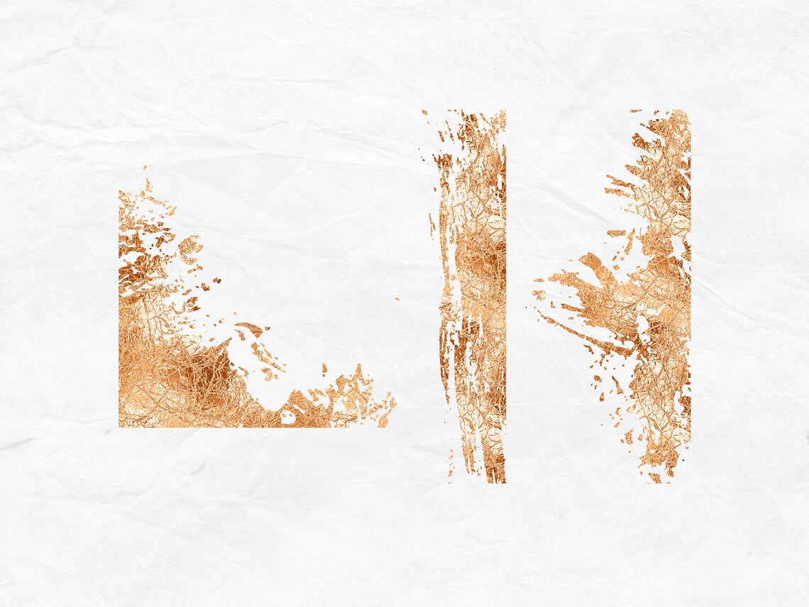 Bronze Clipart Borders Overlays brush strokes digital | Etsy