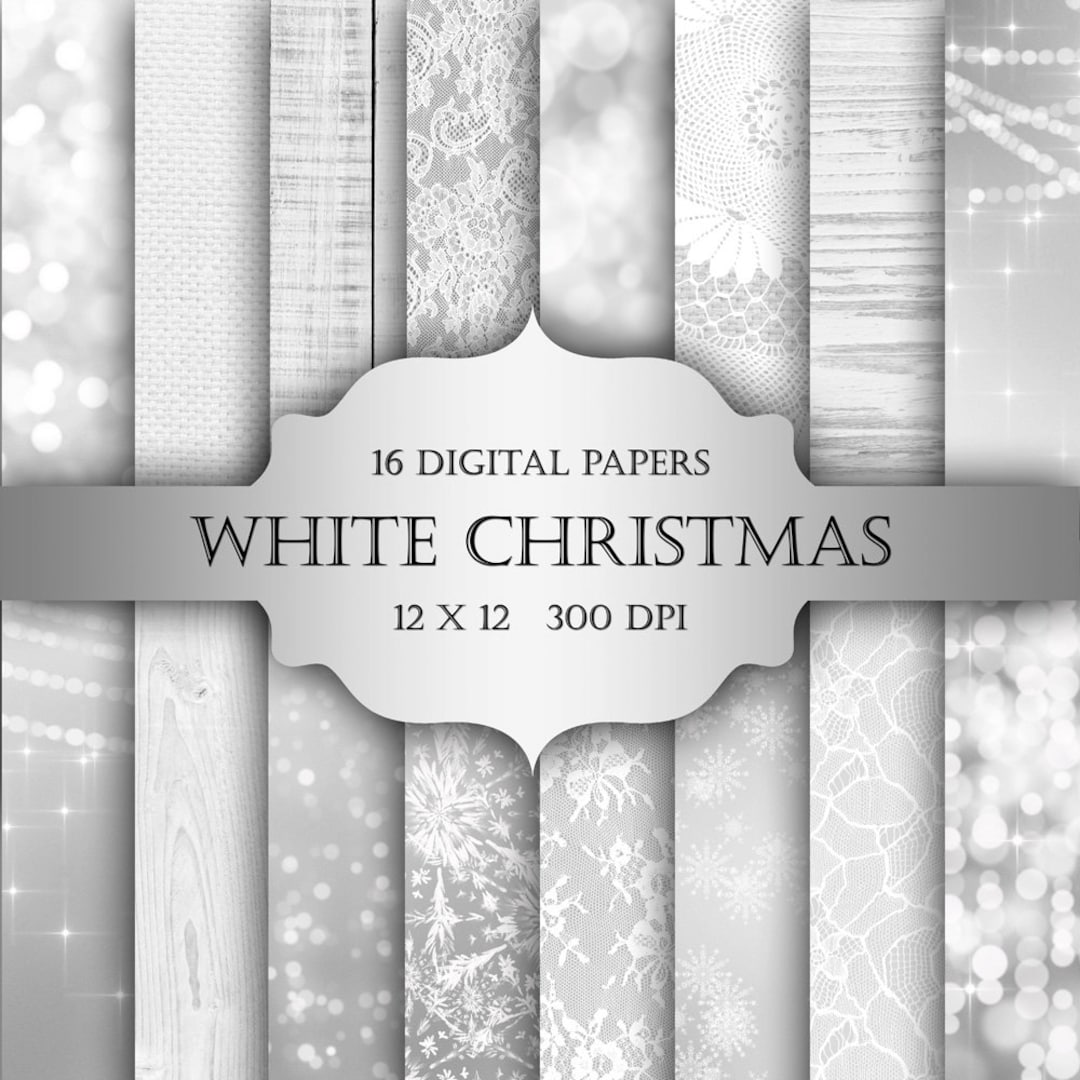 White Christmas Digital Paper Pack -bokeh Wood Burlap Lace String ...