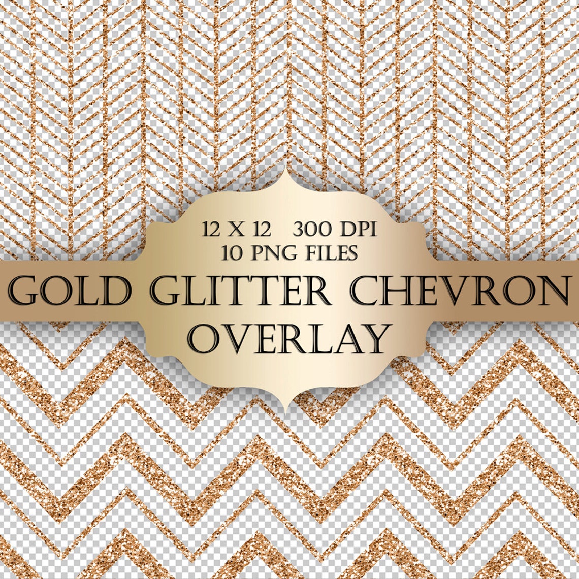 Gold Glitter Chevron Digital Clip Art Overlay Chevron | Etsy