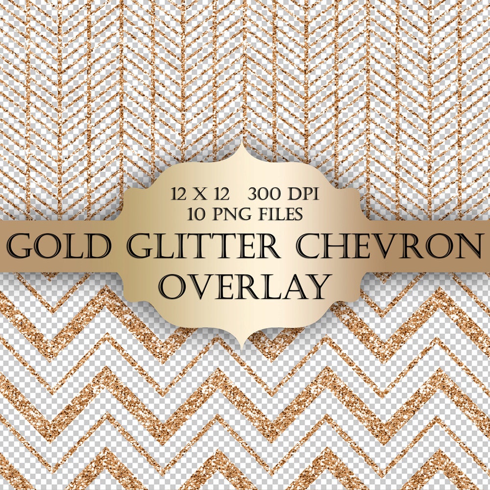 Gold Glitter Chevron Digital Clip Art Overlay Chevron - Etsy