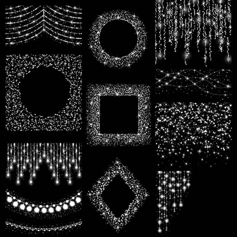 Bokeh Lights Overlays Silver Bokeh String Lights Christmas - Etsy