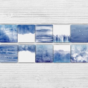 Watercolor Digital Paper - Navy Watercolor Painted Digital Paper Pastel ...