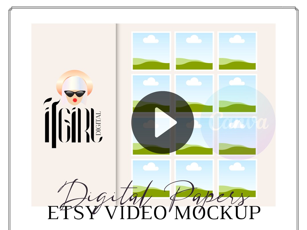 Etsy Video Mockup for Digital Papers - Canva Template, Etsy Listing ...