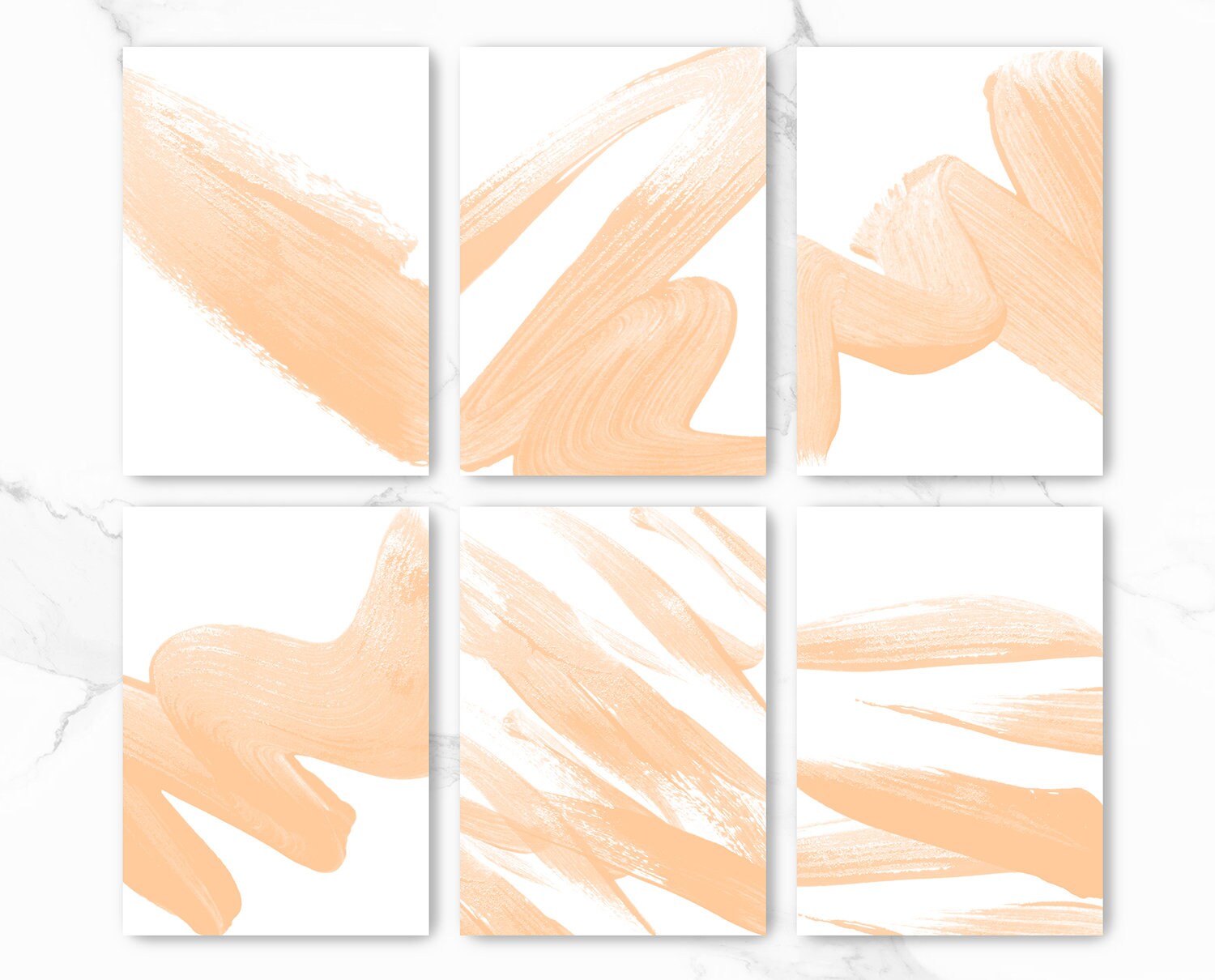 Peach Watercolor Brush Strokes Textures Digital Paper Paint | Etsy